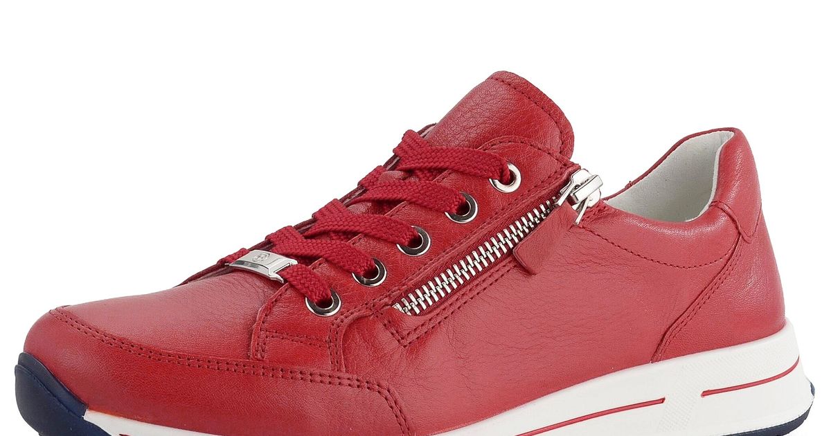 Ara dámské sneakers polobotky se zipem červené Osaka 12-54801-03 | Botař.cz